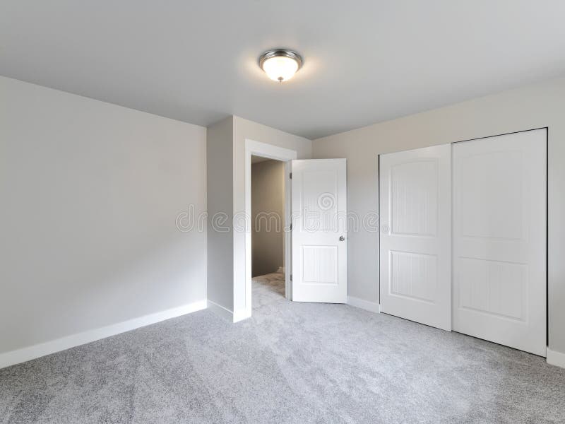 Modern Residential Empty Bedroom Interior Stock Image - Image of luxury ...