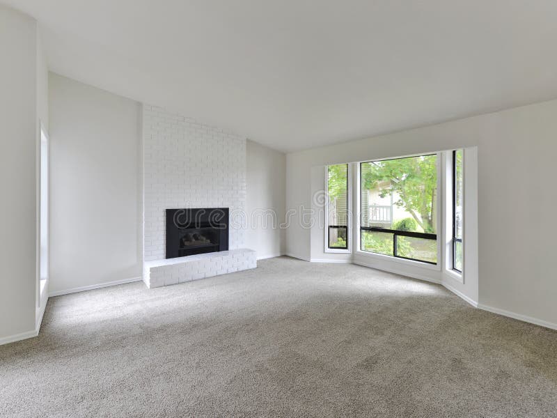 Modern Residential Empty Living Room Interior Stock Photo - Image of ...