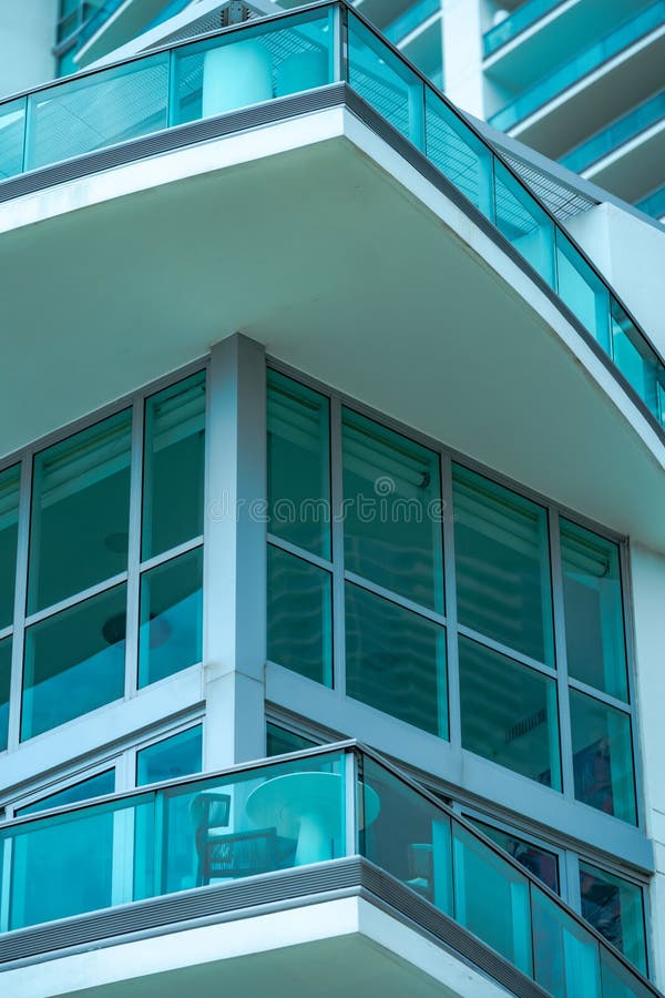 Modern Residential Glass-walled Building, Vertical Shot Stock Image ...