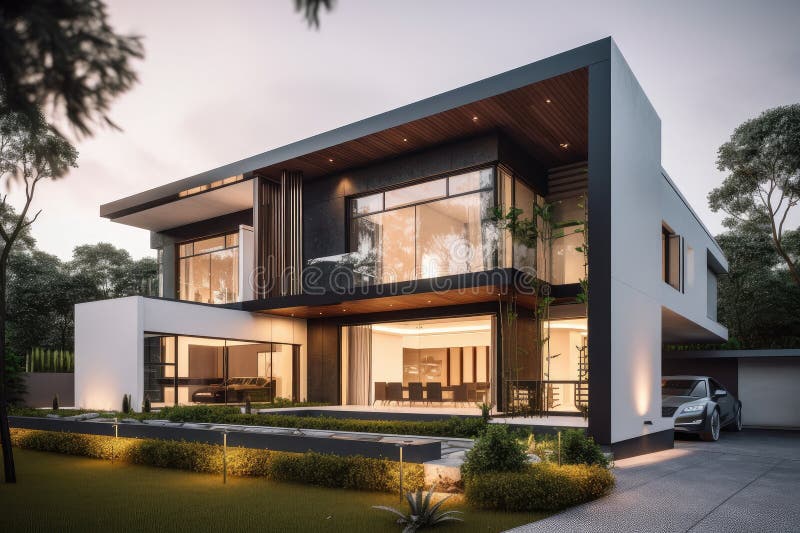 Modern Residential Home, with Minimalist Design and Open Floor Plan ...