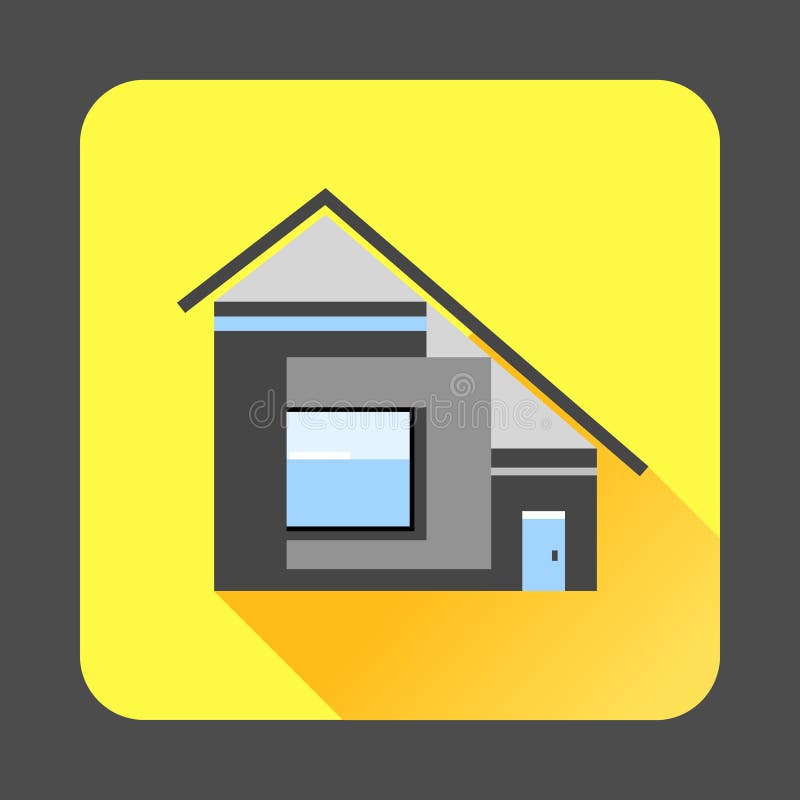 Modern Residential House Icon, Flat Style Stock Vector - Illustration ...