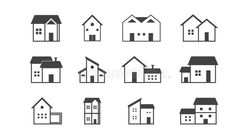 Modern Residential Structure Vector Icons - a Sleek and Simple Set for ...