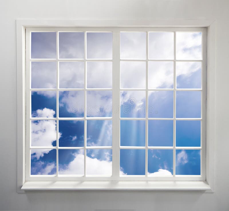 Modern Residential Window with Clouds Stock Photo - Image of panel ...