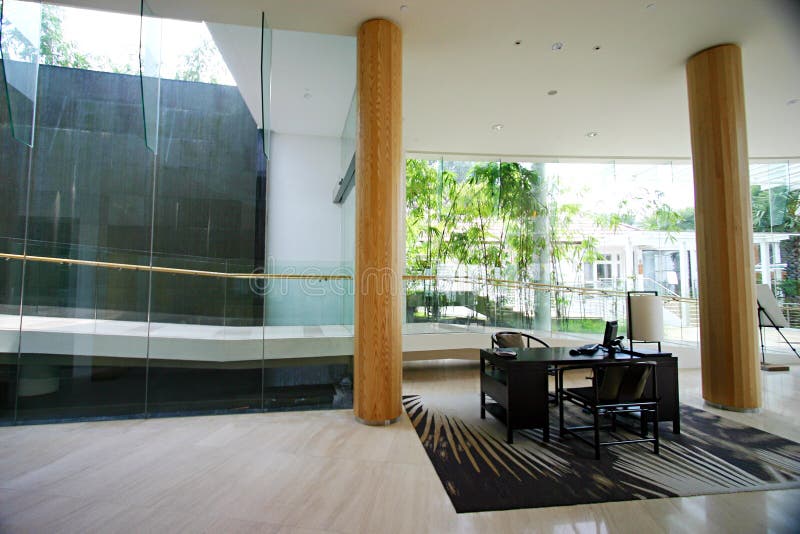 Modern resort interior stock photo. Image of glass, architectures - 5385660