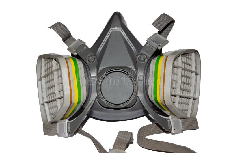 Modern Respirator Mask Isolated on White. Safety, Filter Stock Photo ...