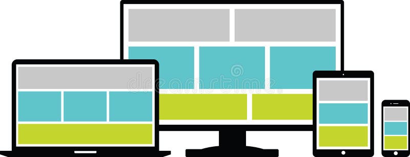 Modern Responsive Website Design Device Example Stock Vector ...