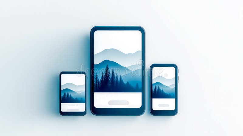 Modern Responsive Website Design Displaying on Different Devices Stock Image - Image of layout ...