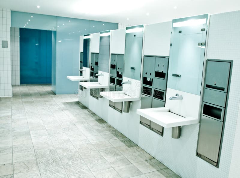 Modern Rest Room at Airport Stock Image - Image of horizontal, public ...