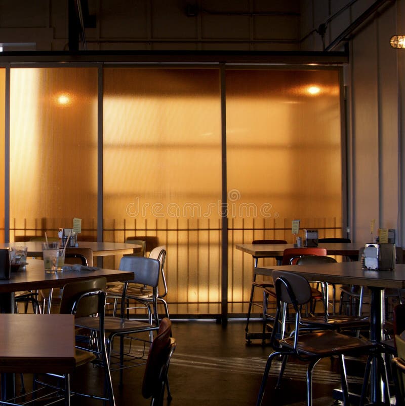 Diner Window with Tables & Chairs Stock Image - Image of decals, dining ...