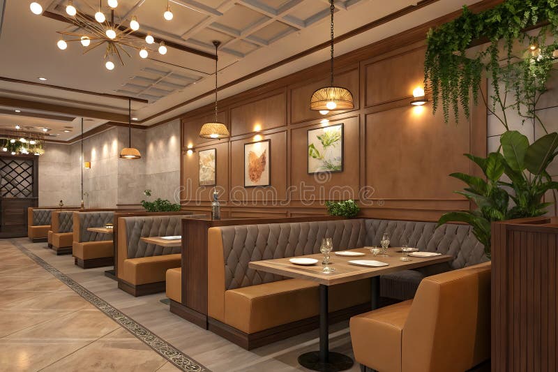 Restaurant Background Design Stock Illustration - Illustration of wall ...