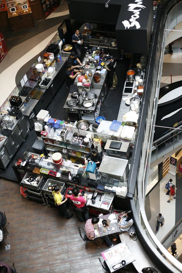 Modern Restaurant Cafe View from Above Editorial Photography - Image of ...