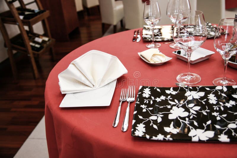 Modern Restaurant Dinner Table Stock Photo - Image of banquet ...