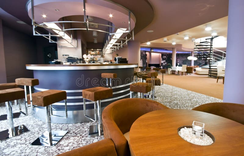 Modern restaurant interior stock photo. Image of carpeted - 7110274