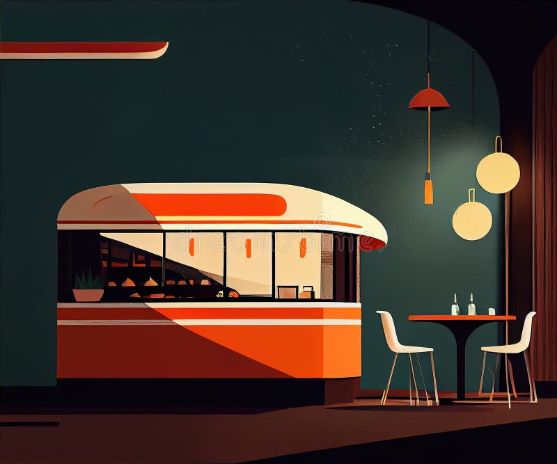 Modern Restaurant Interior Empty No People Restaurant Flat Vector ...