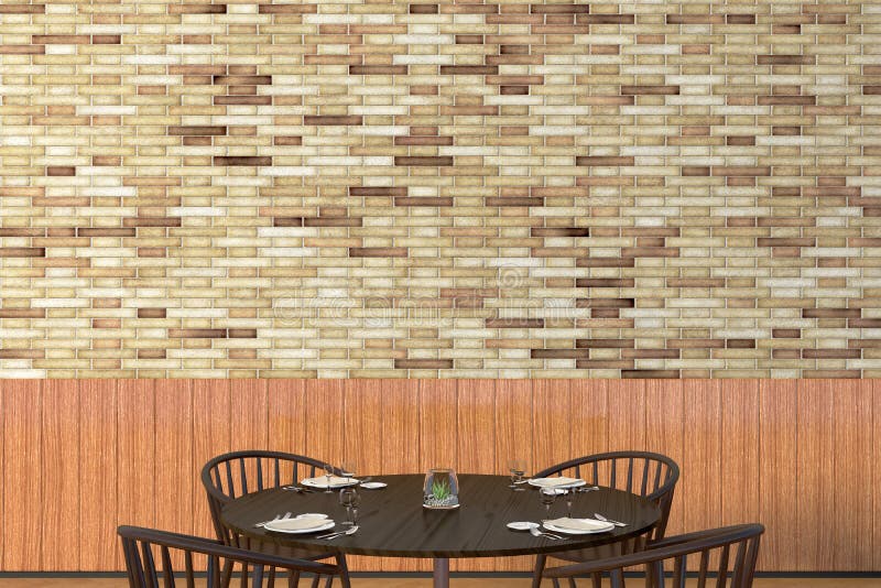 Modern Restaurant Interior with Served Tables and Blank Poster Stock ...