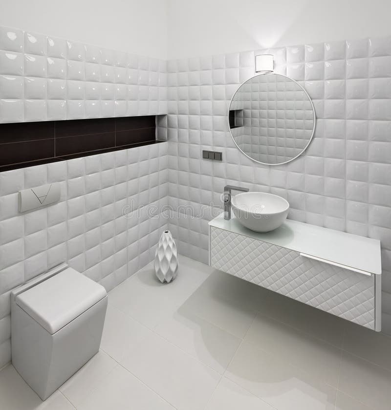 Modern restroom interior stock image. Image of residential - 72325037