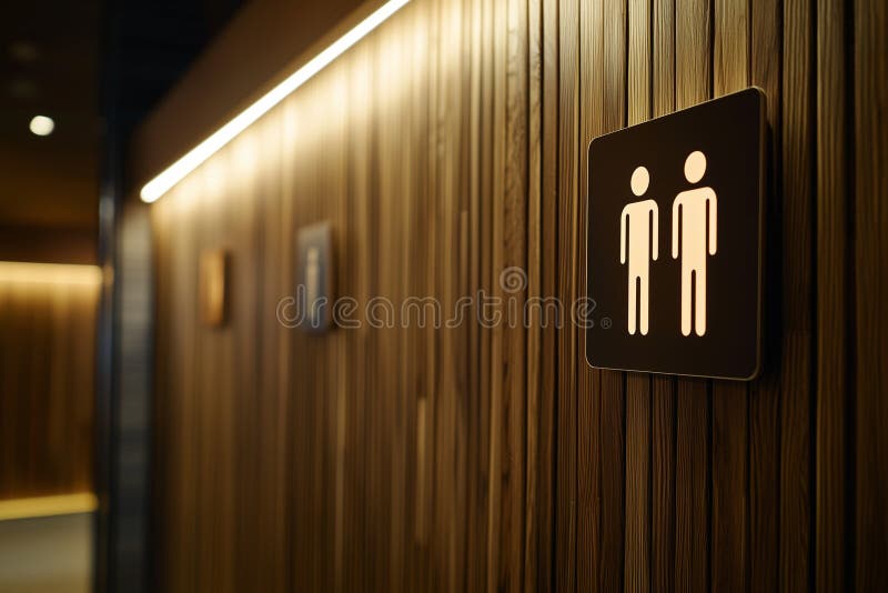 Modern Restroom Signage Design Stock Illustration - Illustration of ...