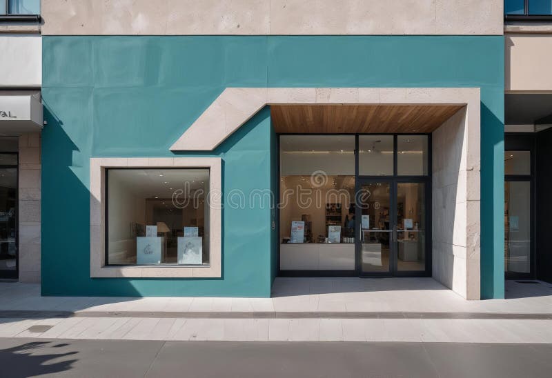 Modern Retail Facade, Geometric Design Stock Illustration ...
