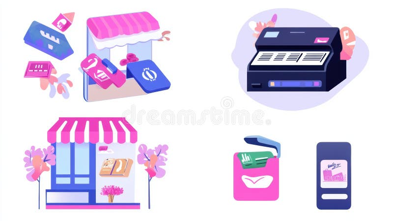 Modern Retail Payment Methods Stock Illustration - Illustration of ...