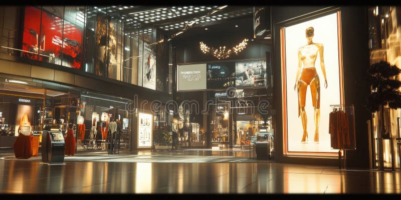 Modern Retail Store Interior Design Fashion Display Stock Illustration ...