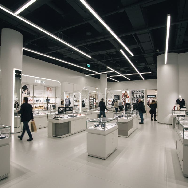 A Modern Retail Store Interior Features Sleek Design and Minimalist ...