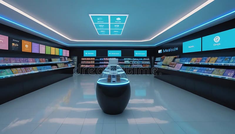 Modern Retail Store Interior Featuring Smart Technology and Display ...
