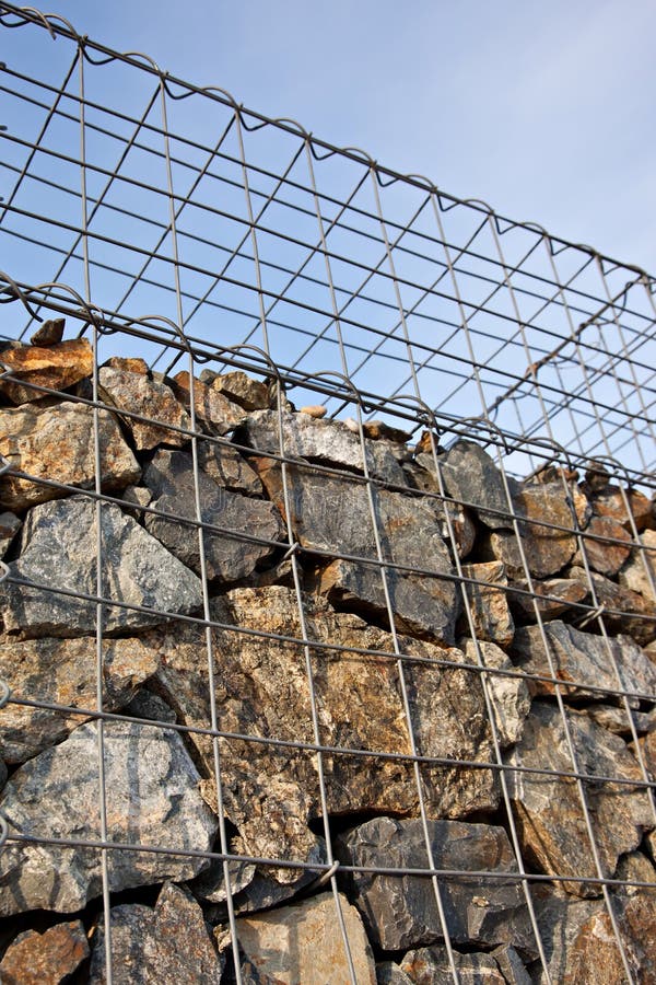 Modern retain wall stock photo. Image of mesh, background - 22977396