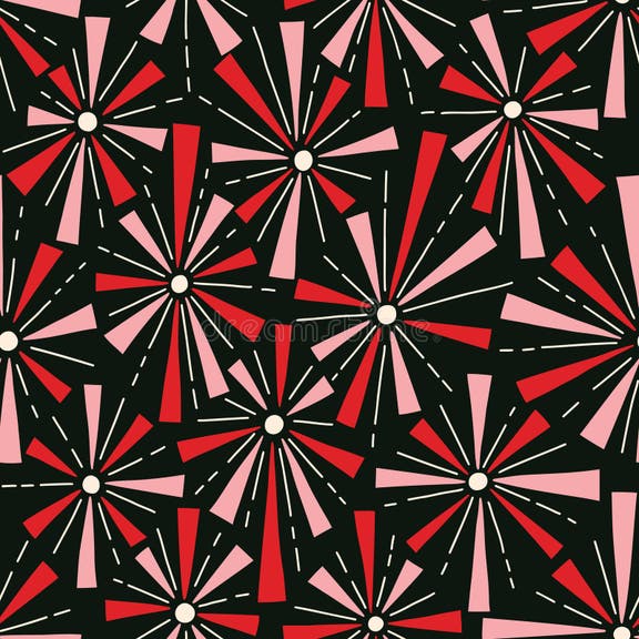 Modern Retro Atomic Star Burst Vector Seamless Pattern Stock Vector ...