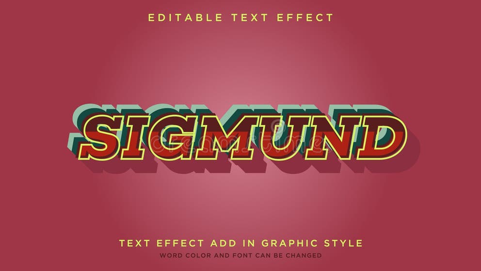 Modern Retro Typography and Editable Text Style Effect Sigmund Text ...
