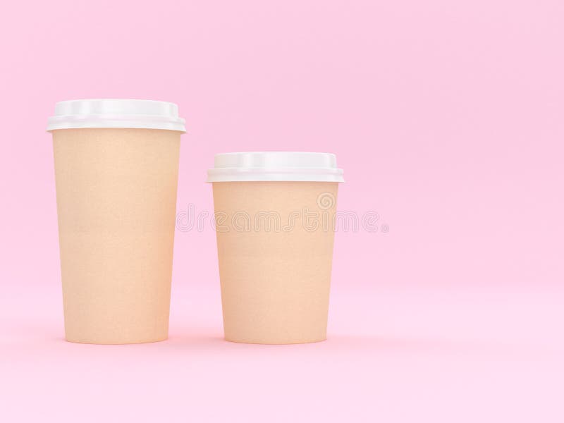 Modern Reusable Cup 3D Rendering Pink Background Stock Illustration ...