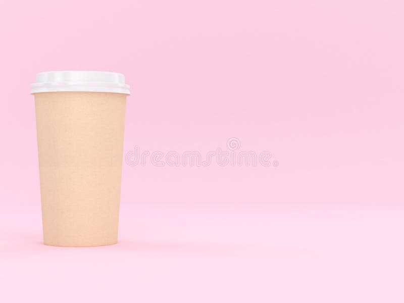 Modern Reusable Cup 3D Rendering Pink Background Stock Illustration ...