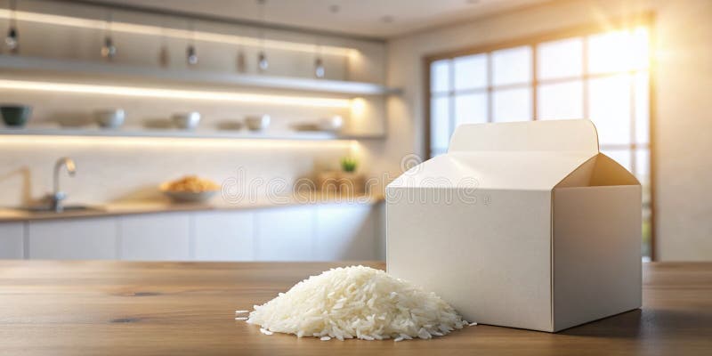 Modern Rice Box Packaging Design Template Mockup Stock Illustrations ...