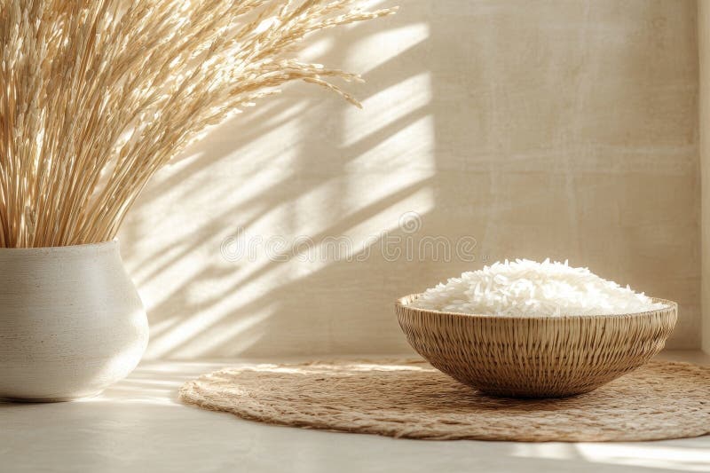 Modern Rice Illustration, Fresh Take on Basmati Rice Design with ...