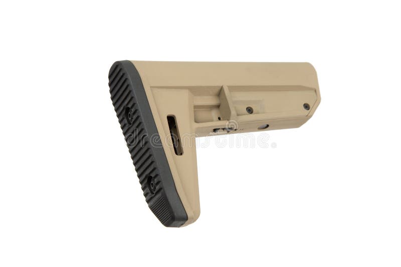 A Modern Rifle Stock in Tan Polymer with a Minimalistic Structure, a ...