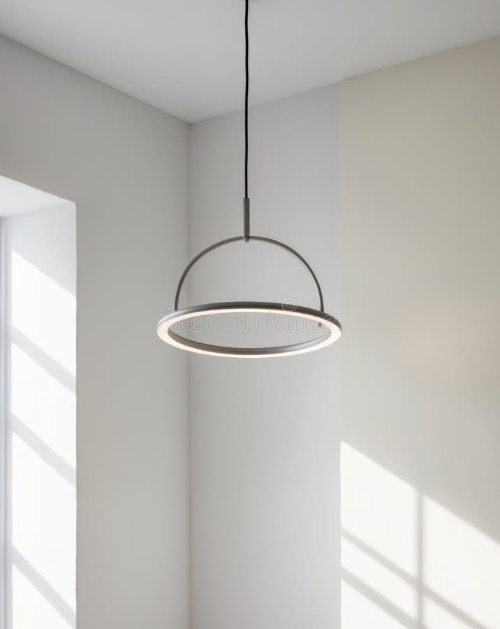 Modern Ring Lamp with Natural Light Setting. Stock Photo - Image of ...