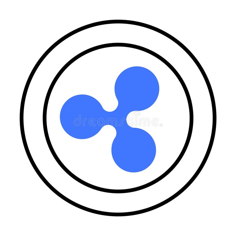 Modern Ripple Cryptocurrency Symbol with Circular Design and Blue Tri ...