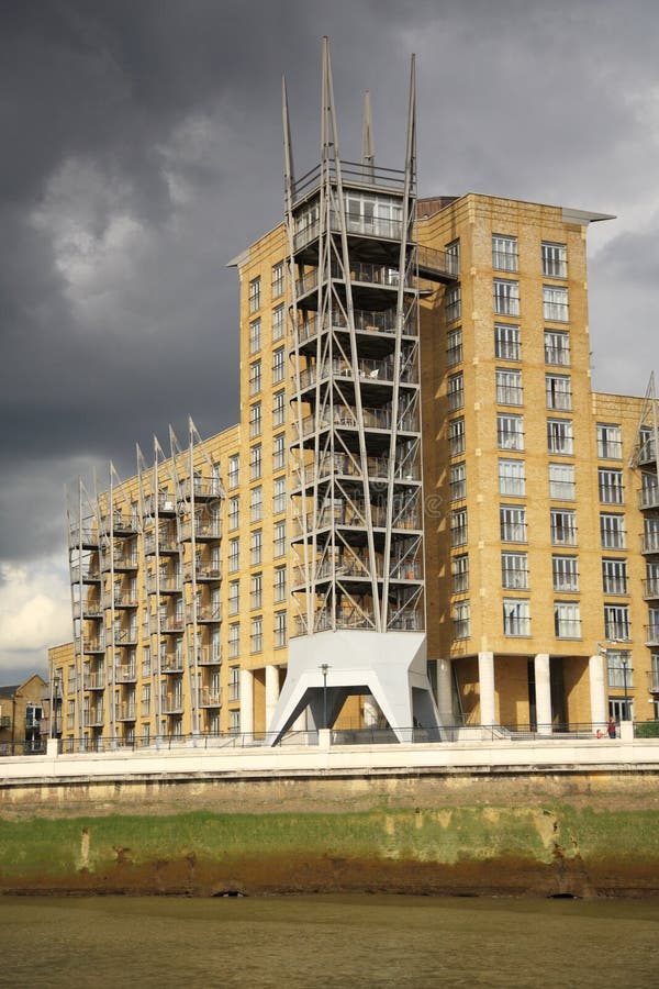 Modern Riverside Flats London Stock Image - Image of urban, design ...