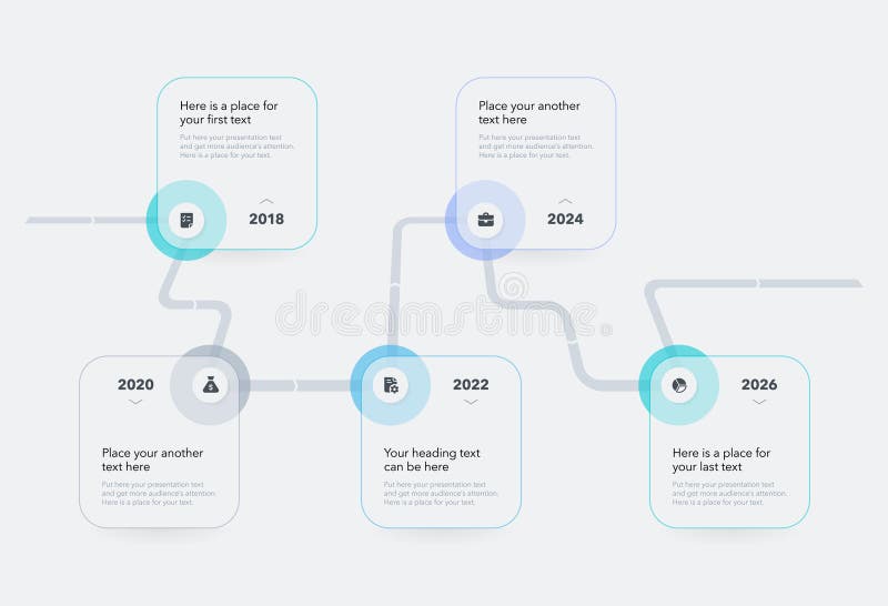 Modern a Road Map Timeline Infographic Template with Five Steps Stock ...