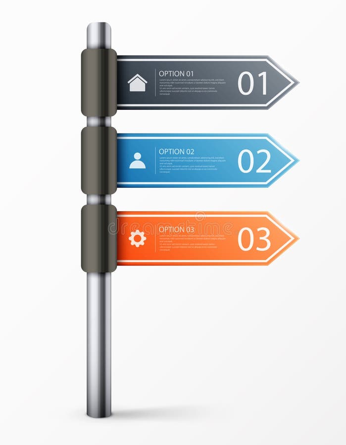 Modern Road Sign Design Template for Infographics Stock Vector ...