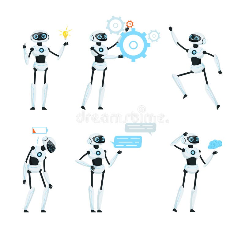 Modern Robot As Programmable Machine Engaged in Different Activity ...