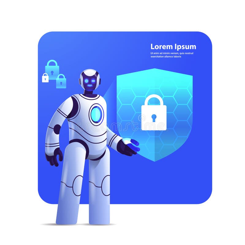 Robot Security Shield Stock Illustrations – 1,478 Robot Security Shield ...