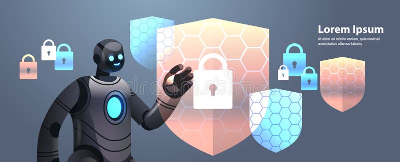 Robot Security Shield Stock Illustrations – 1,478 Robot Security Shield ...