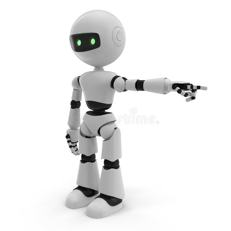 Robot on White Background stock illustration. Illustration of white ...