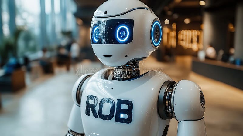 Modern Robot, Friendly Face, Futuristic Design Stock Image - Image of ...