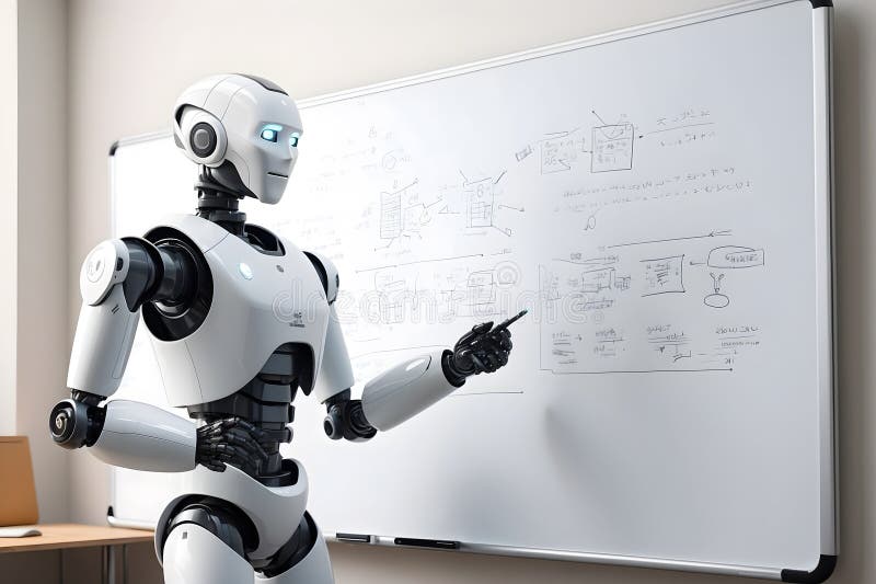 A Modern Robot Helps in Studying in the Modern World Stock Photo ...