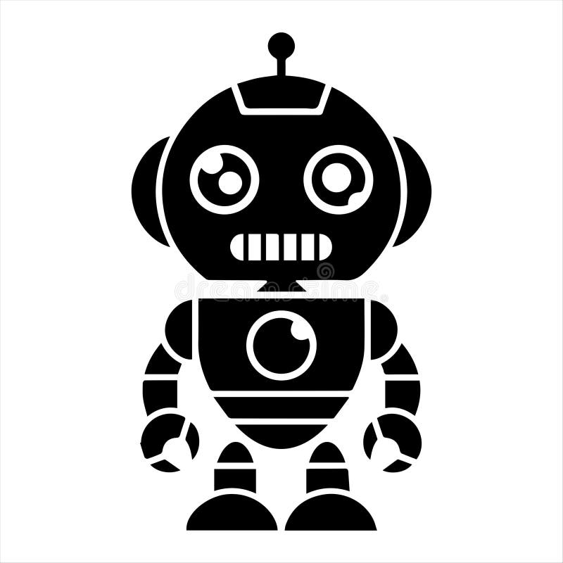Modern Robot Icon Trendy Flat Design on White Background Stock Vector ...