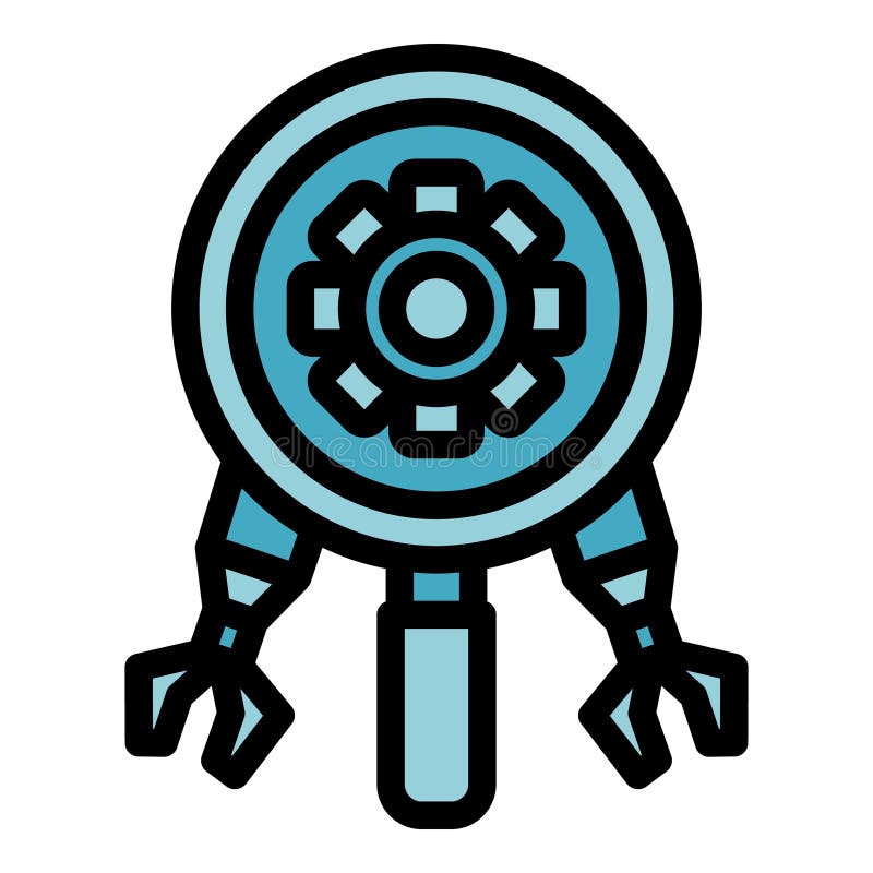 Modern Robot Icon Vector Flat Stock Illustration - Illustration of ...