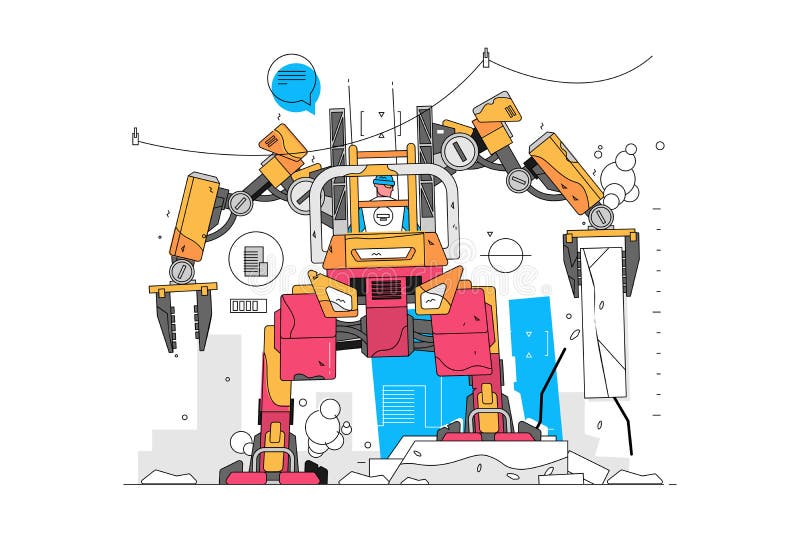 Modern robot loader stock vector. Illustration of loader - 181790388