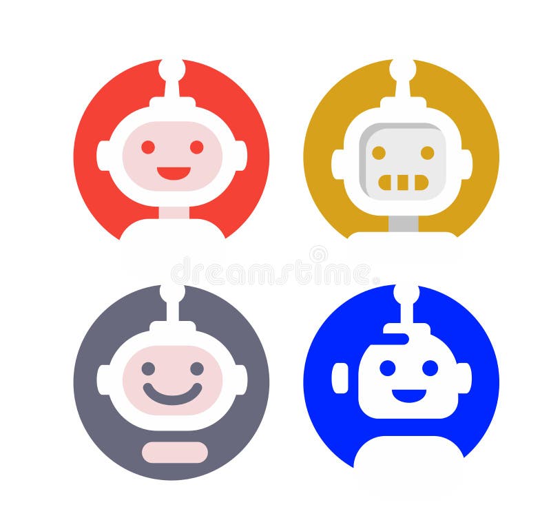 Modern robot logo in round stock vector. Illustration of chat - 110856275