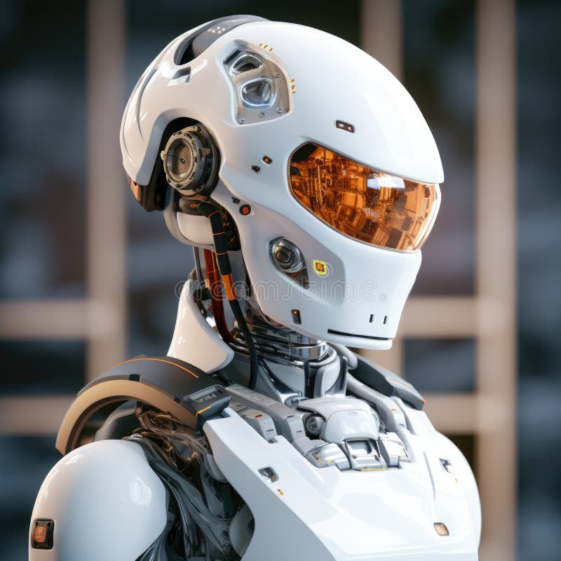 A Modern Robot Made of White Plastic Stock Illustration - Illustration ...